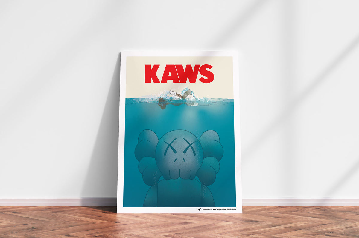 Kaws Jaws Inspired Poster Vectored Studios
