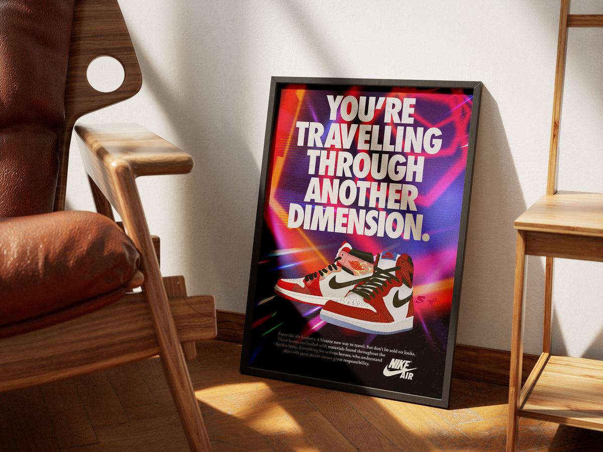 Spider-Verse Air Jordan 1 Poster - You're Travelling Through Another D ...